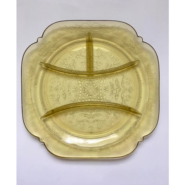 1930’s Federal Glass “Madrid” Divided Glass Plate | Chairish