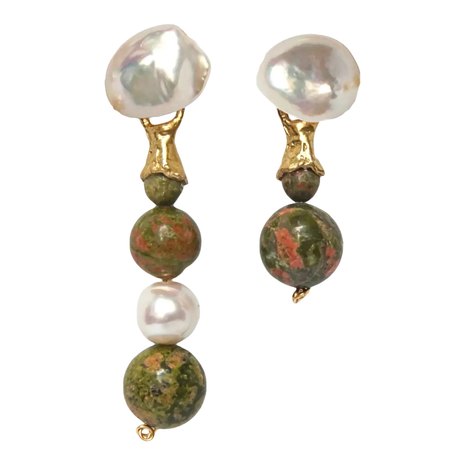 Earthy Gems Earrings, a pair | Chairish