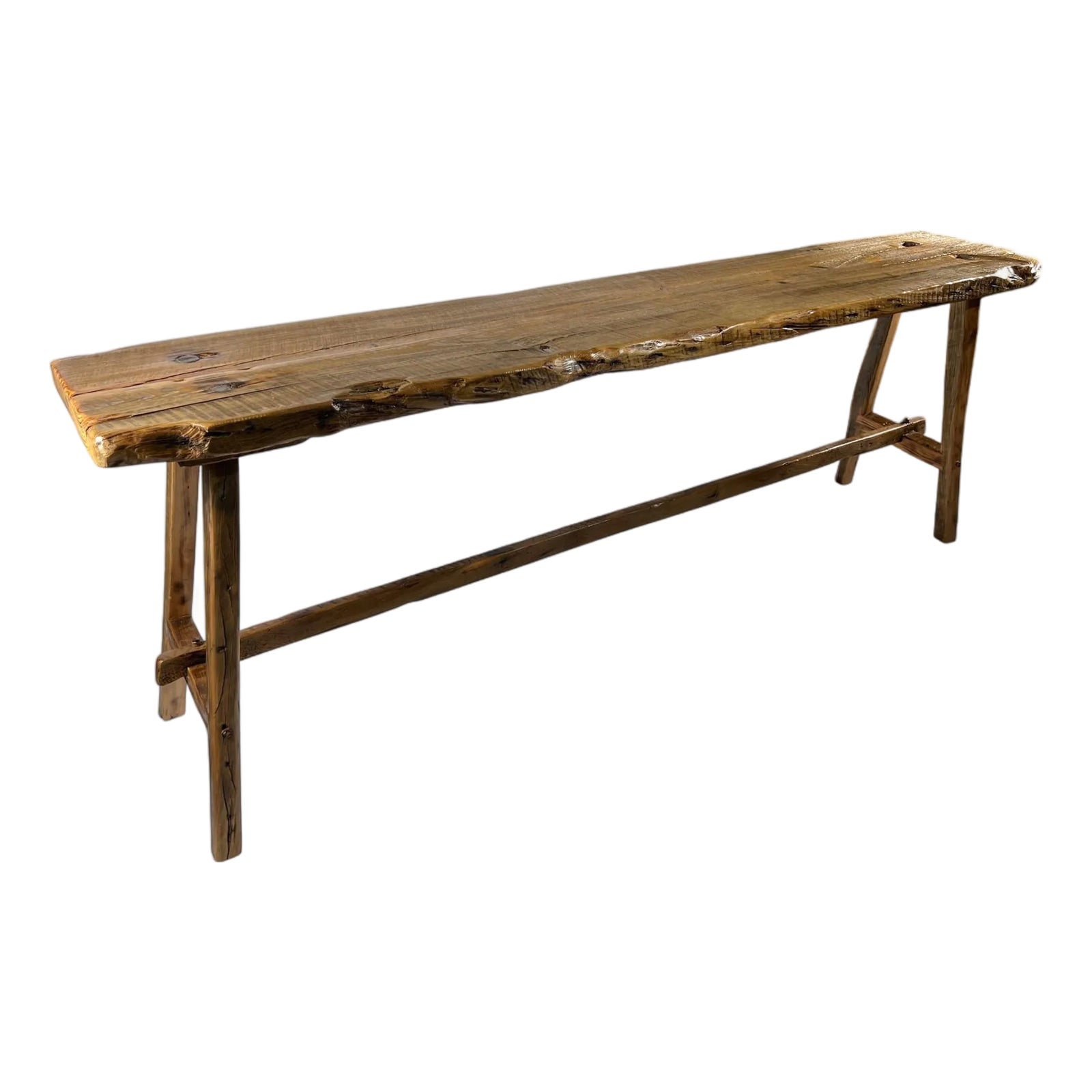 36" - Farmhouse Reclaimed Wood Console Bucket Table | Chairish