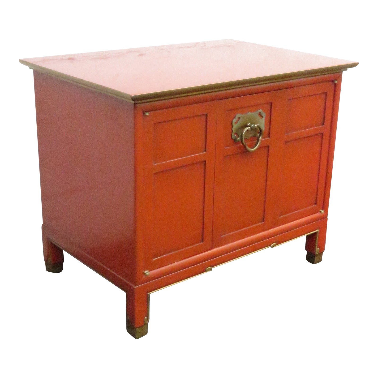 Hollywood Regency Painted Nightstand End Table Bar Liquor Cabinet ...