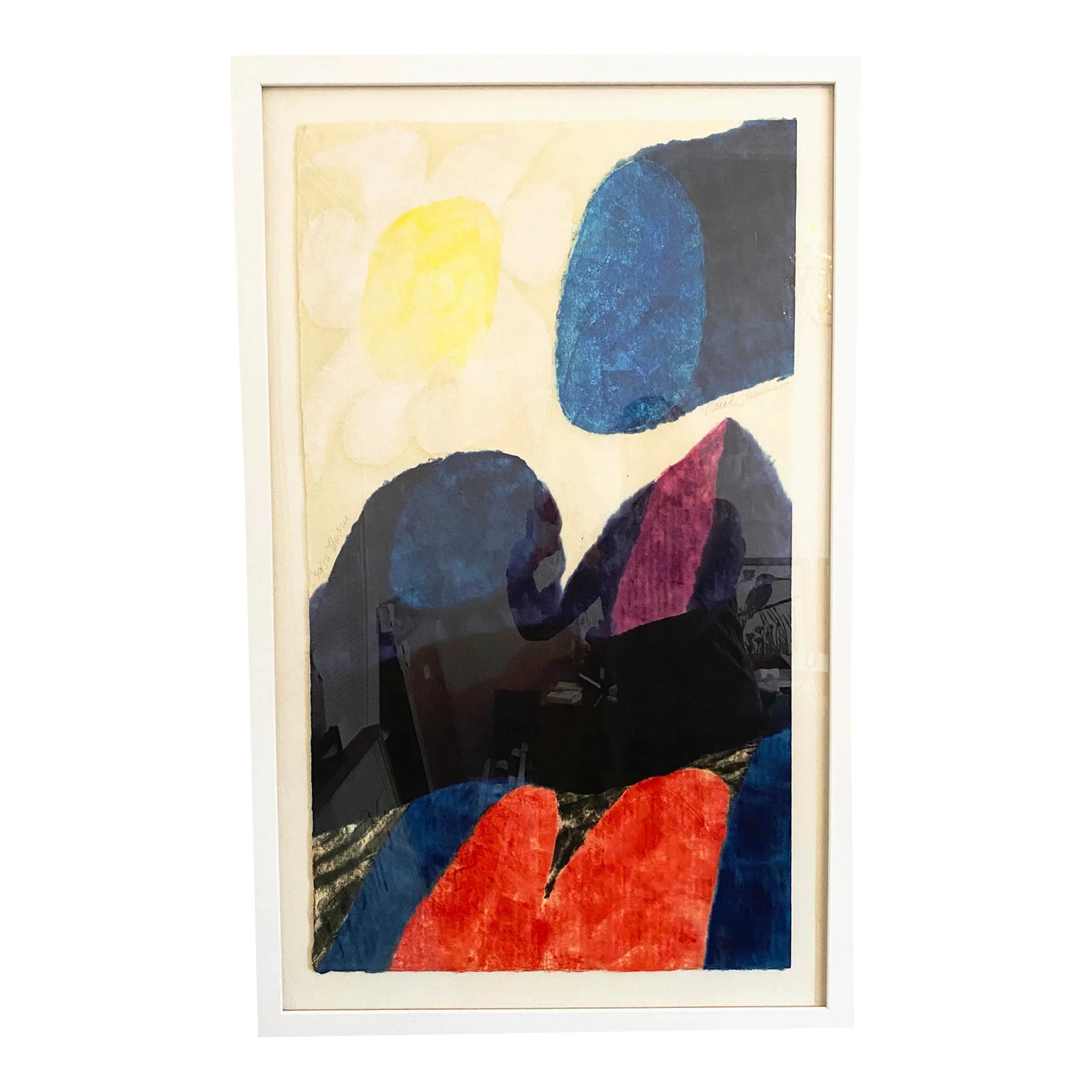 Original Signed Carol Summers "Umbria" Color Woodcut, Framed | Chairish
