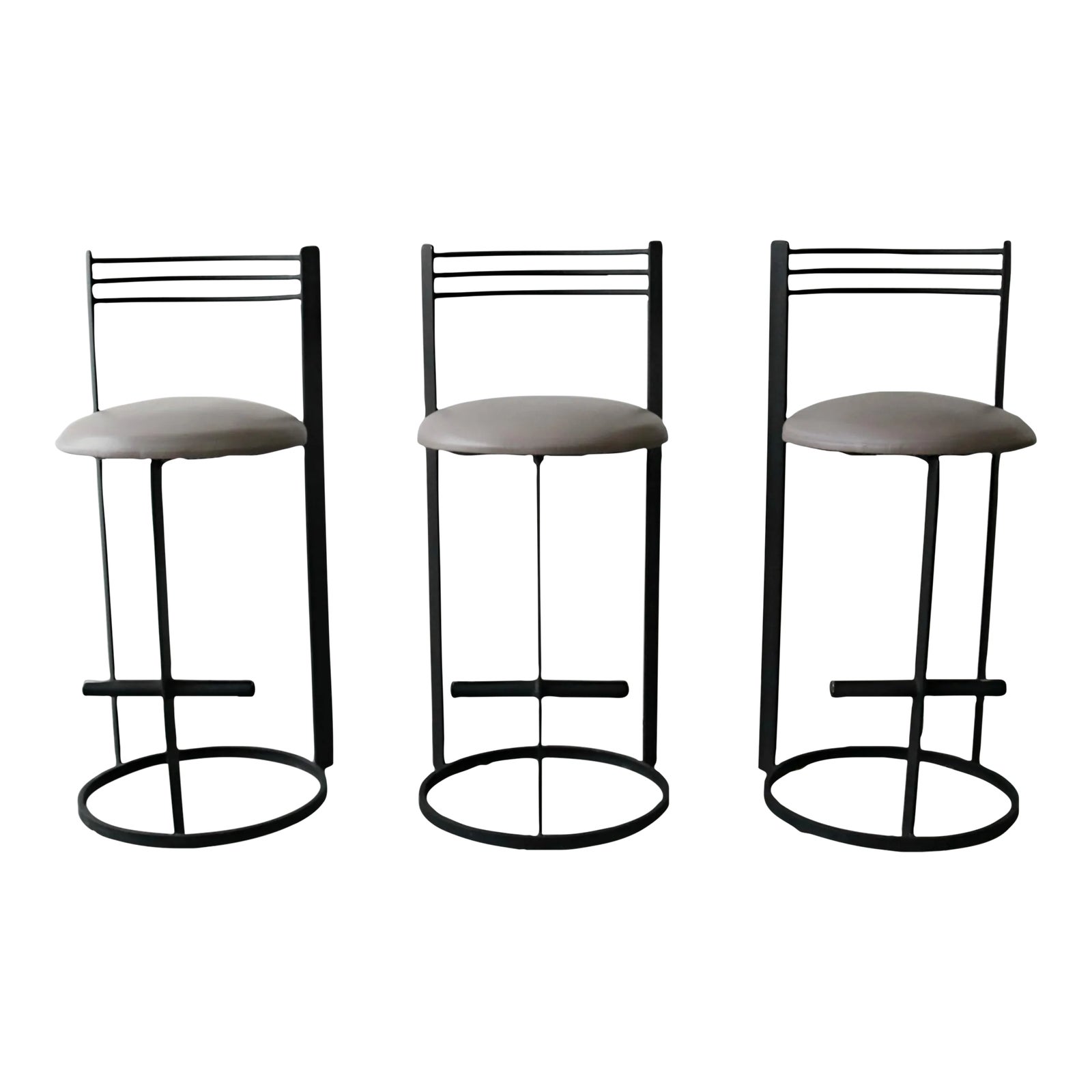 1990s Postmodern Minimalist Bar Stools - Set of 3 | Chairish