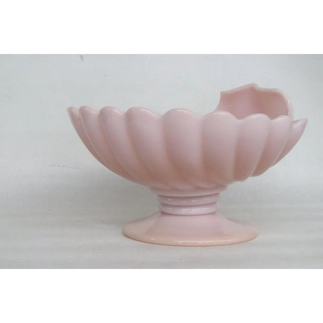 Cambridge Crown Tuscan Style Pink Milk Glass Shell Footed Bowl Candy ...