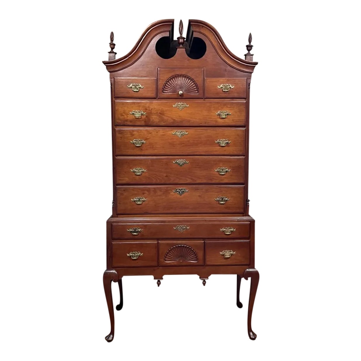 Antique Chippendale Mahogany Bonnet-Top Highboy | Chairish