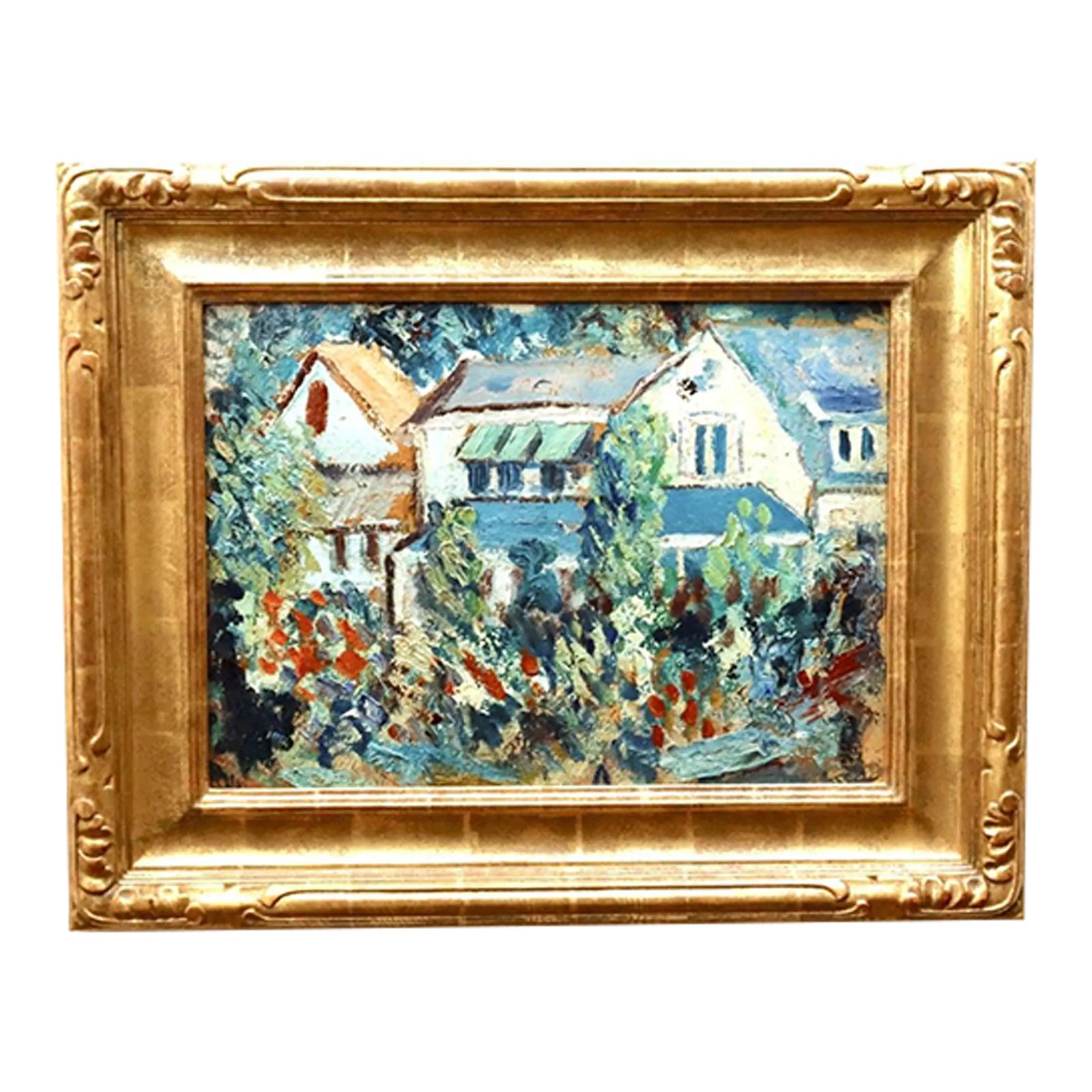 Alfred Morgan "A Garden Scene" Impressionist Oil on Board Painting ...