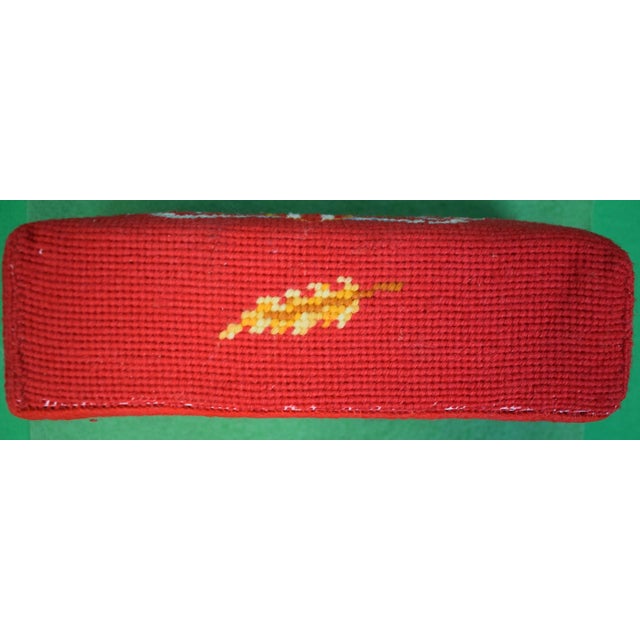 Needlepoint Brick Red Doorstop W/ American Eagle Shield Crest | Chairish