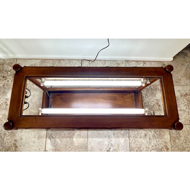 1970s Drexel Heritage Faux Bamboo Lighted Console Table Sofa Table With ...