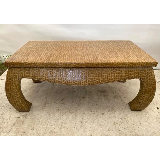 1960s Ming Style Coffee Table With Faux Alligator Vinyl Upholstery ...