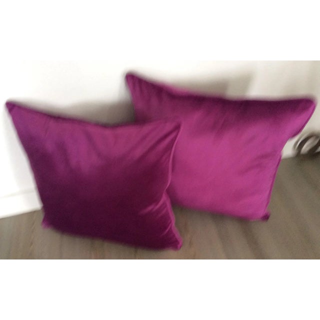 Contemporary Italian Purple Velvet Pillows - Pair | Chairish