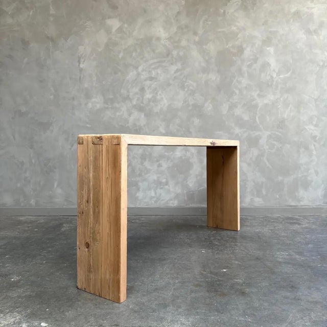 Cypress Wood Waterfall Style Console Table | Chairish