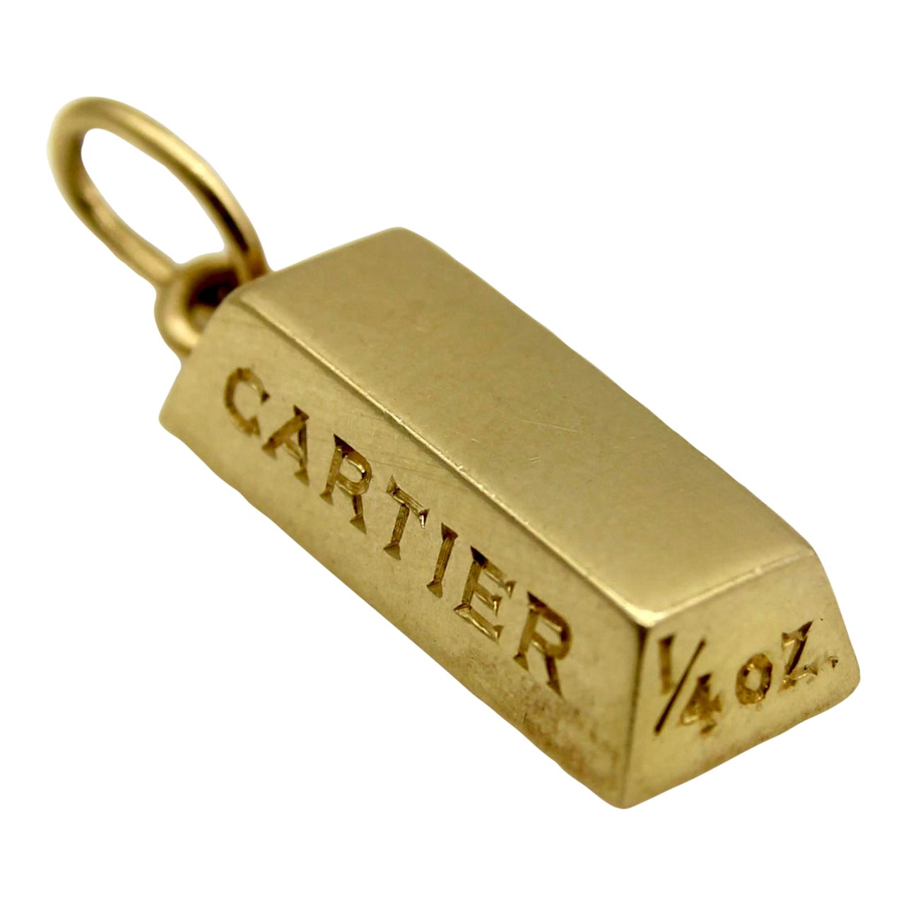 18k Gold Vintage Cartier 1/4 Oz. Gold Ingot Bar Pendant | Chairish