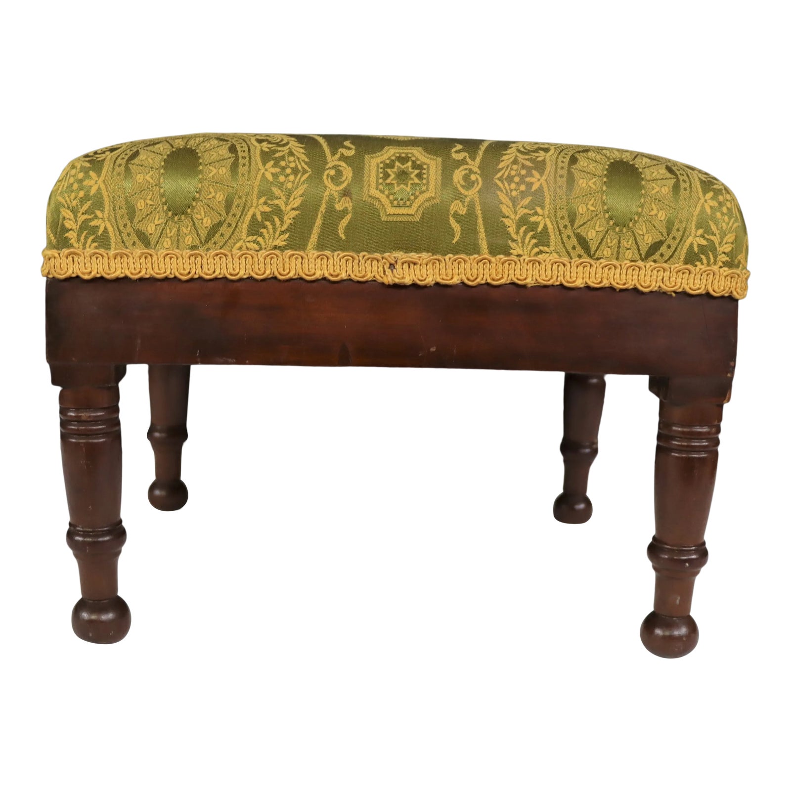 19th Sheraton Mahogany Foot Stool | Chairish