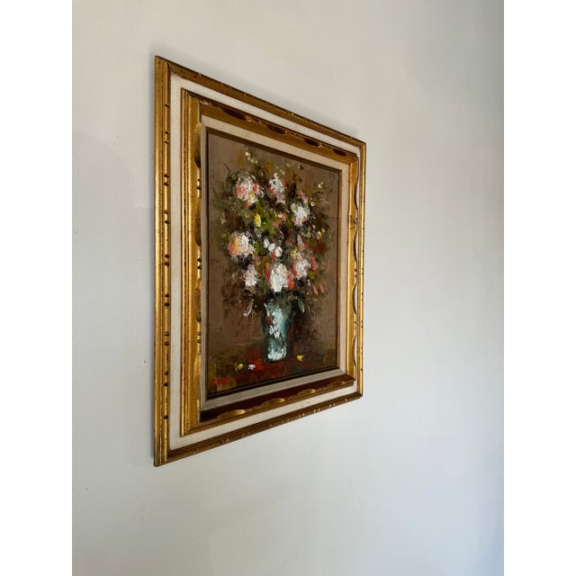 1970s Vintage Edward Barton Impressionist Floral Still Life Painting ...