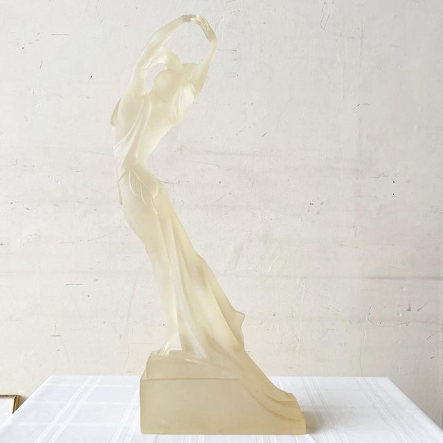 1980s Postmodern Crystallus Frosted Resin Woman Sculpture | Chairish