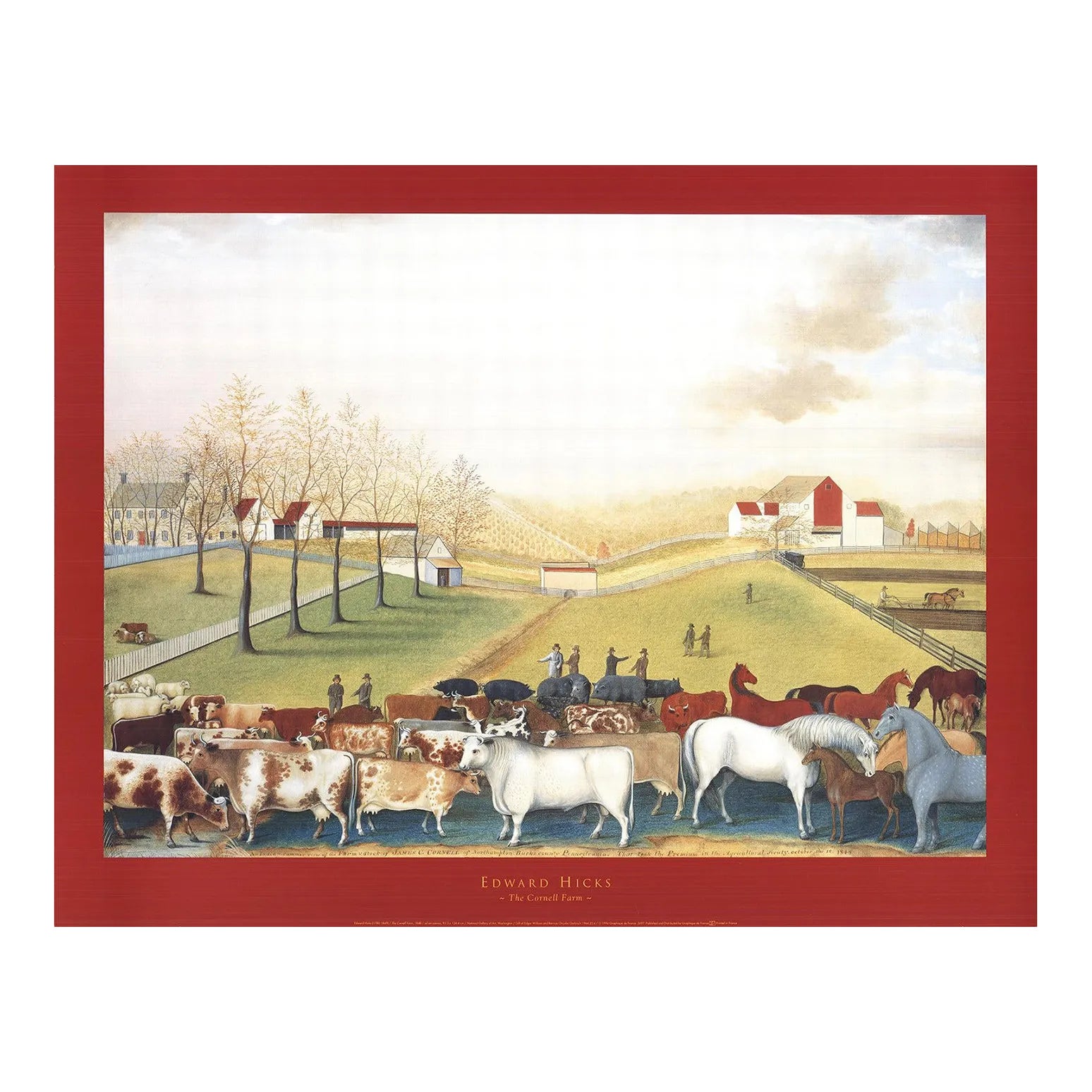 1994 Edward Hicks 'The Cornell Farm' Contemporary Offset Lithograph ...