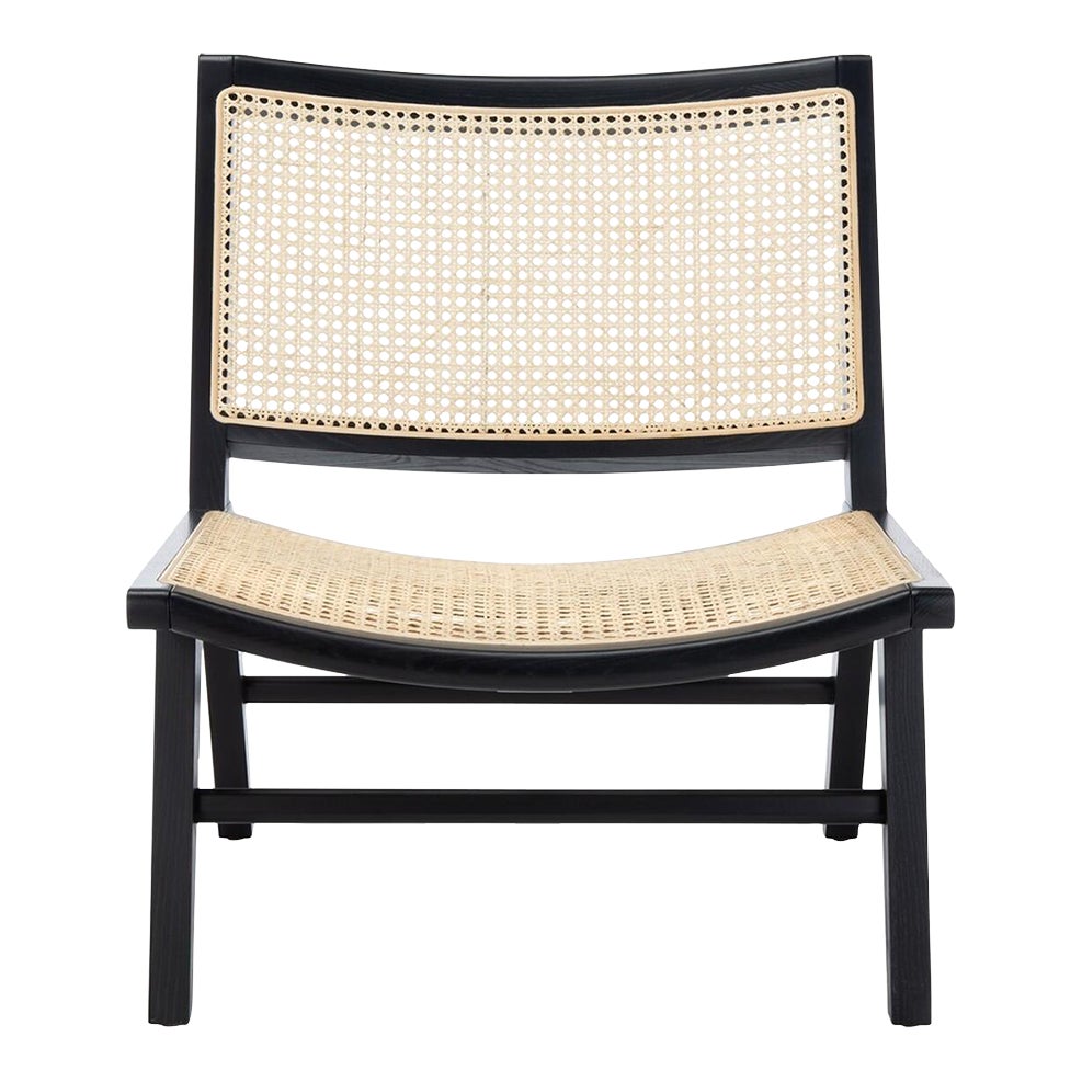 Auckland Rattan Accent Chair - Black/Natural | Chairish