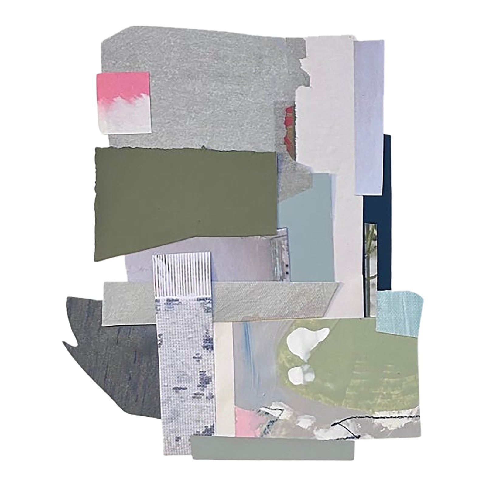 Contemporary Collage Pair in Soft Neutrals — Original Mixed-Media by ...