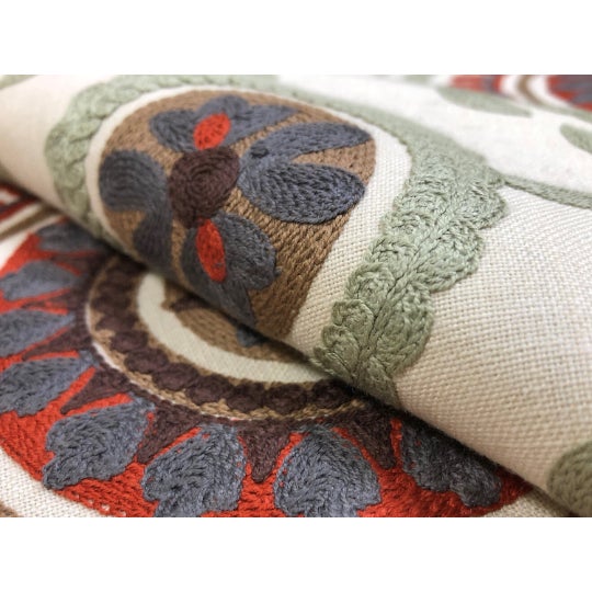 Helike Medallion Spice Beige Sage Green Rusty Red Grey Brown ...