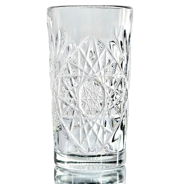 Libbey Glass Hobstar Highball Iced Tea Water Tumblers Set of 6 16 Oz ...