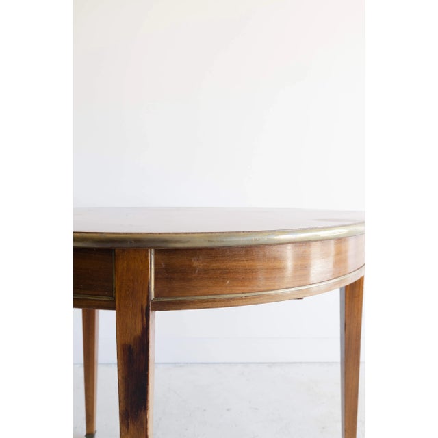 19th C. French Demilune Table With Brass Details | Chairish