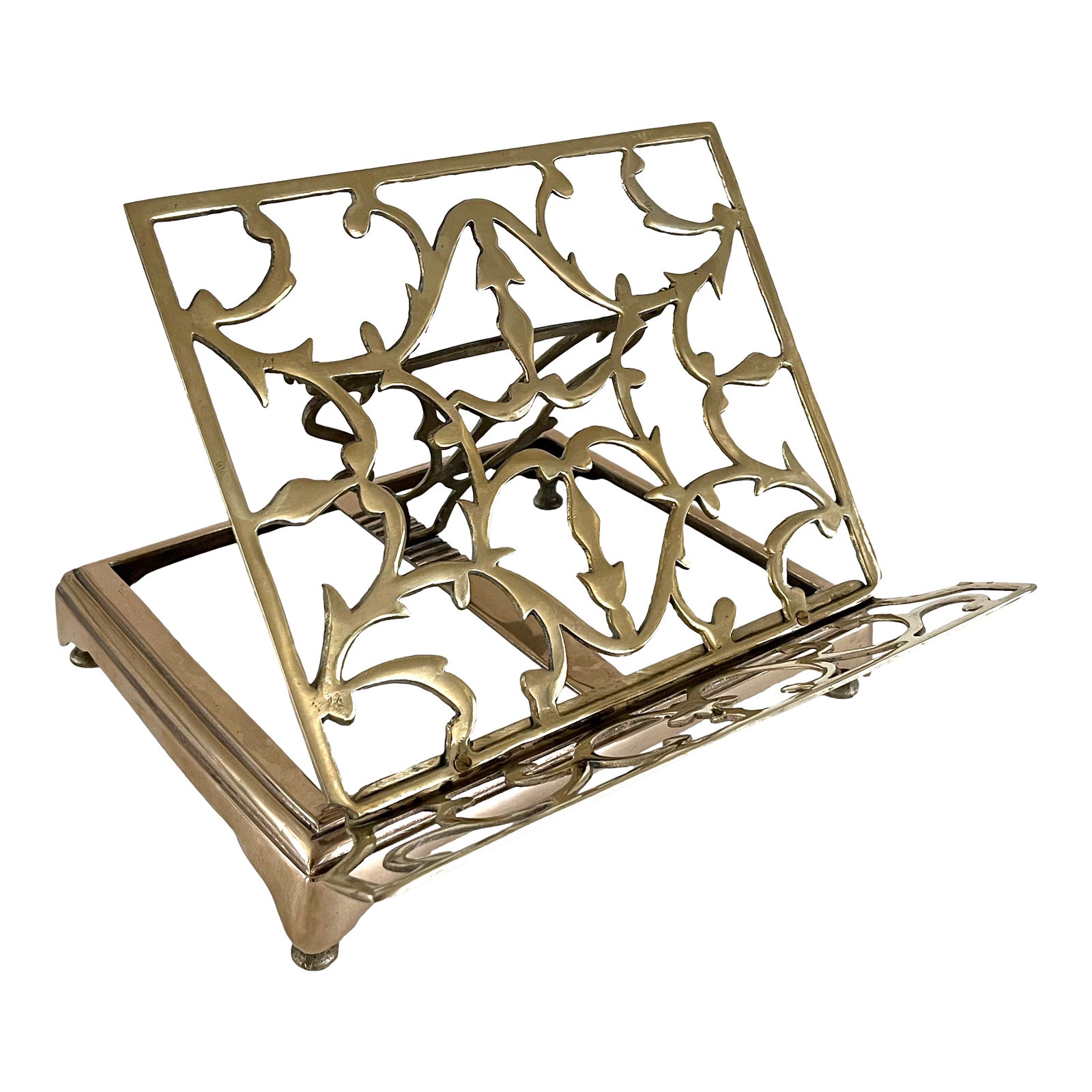 Vintage Brass Book Stand / Easel | Chairish
