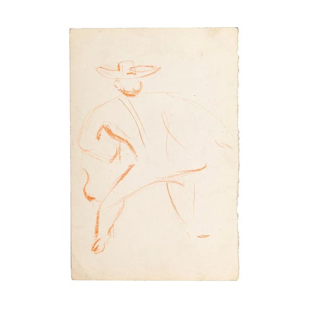 Knight Shape - Original Pastel Drawing by French Master Early 20th ...