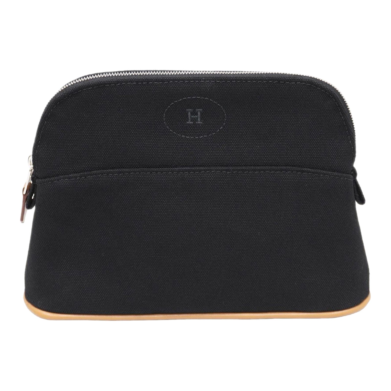 Hermes Bolide Pouch Mm Black Canvas Travel Compact | Chairish