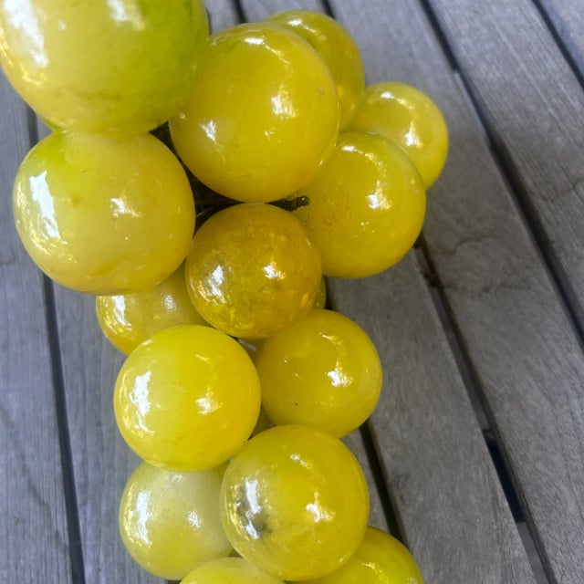 Italian Mid Century Huge Alabaster Chartreuse Grape Cluster | Chairish