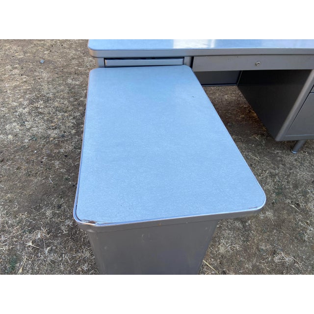 1970s Steelcase Vintage Mid Century Modern Executive Desk With Return ...