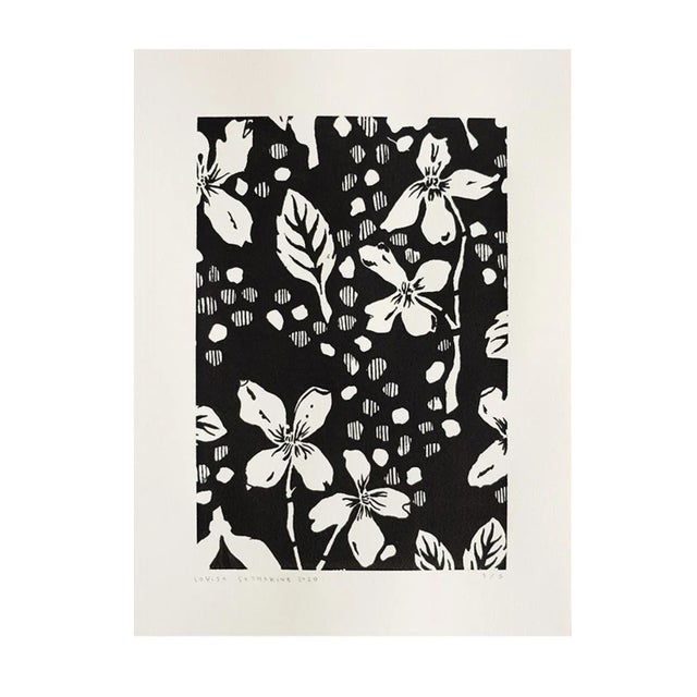 "Dogwood" Contemporary Botanical Screenprint in Pitch Black by Louisa ...