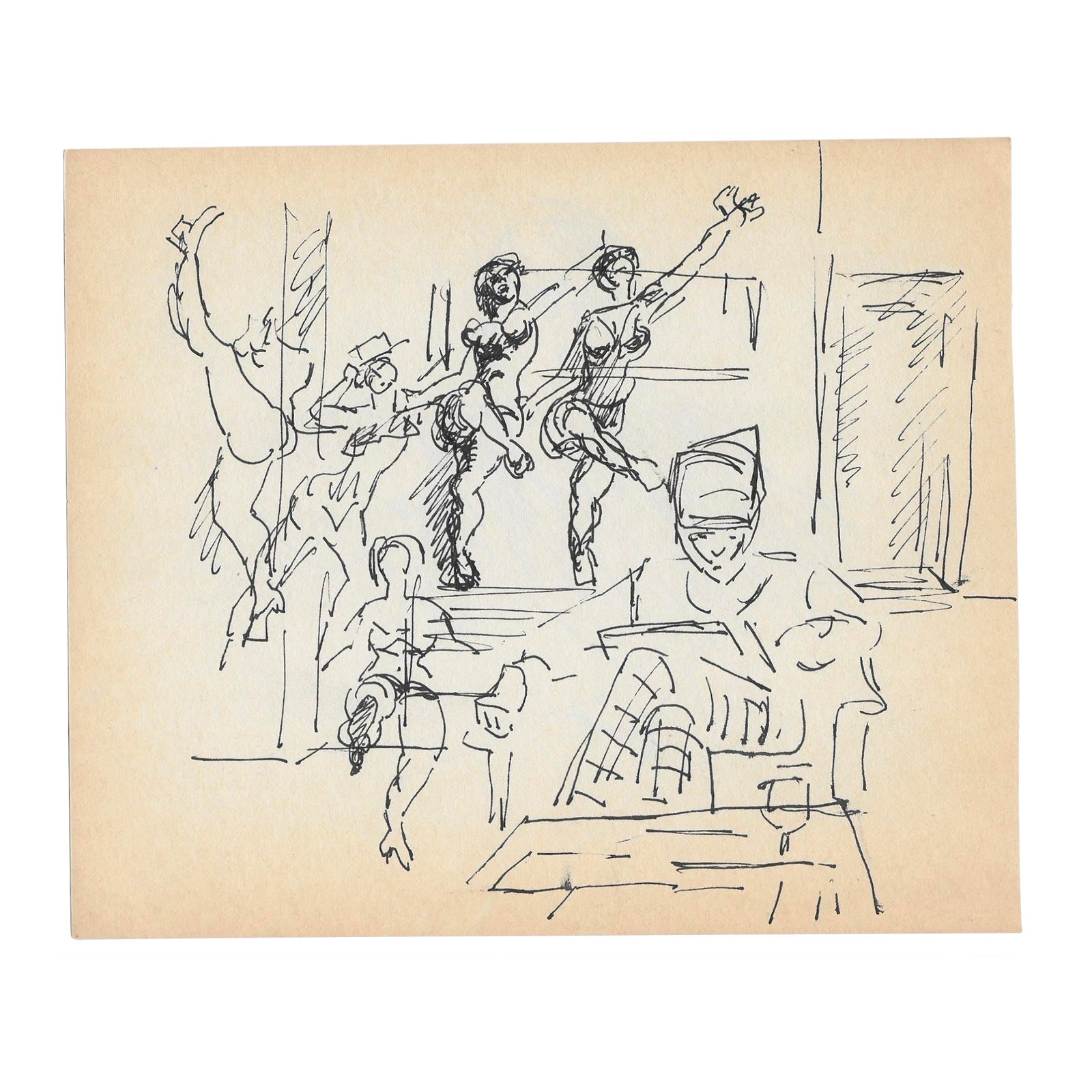 1970s Hayward Cirker Figural Drawing | Chairish