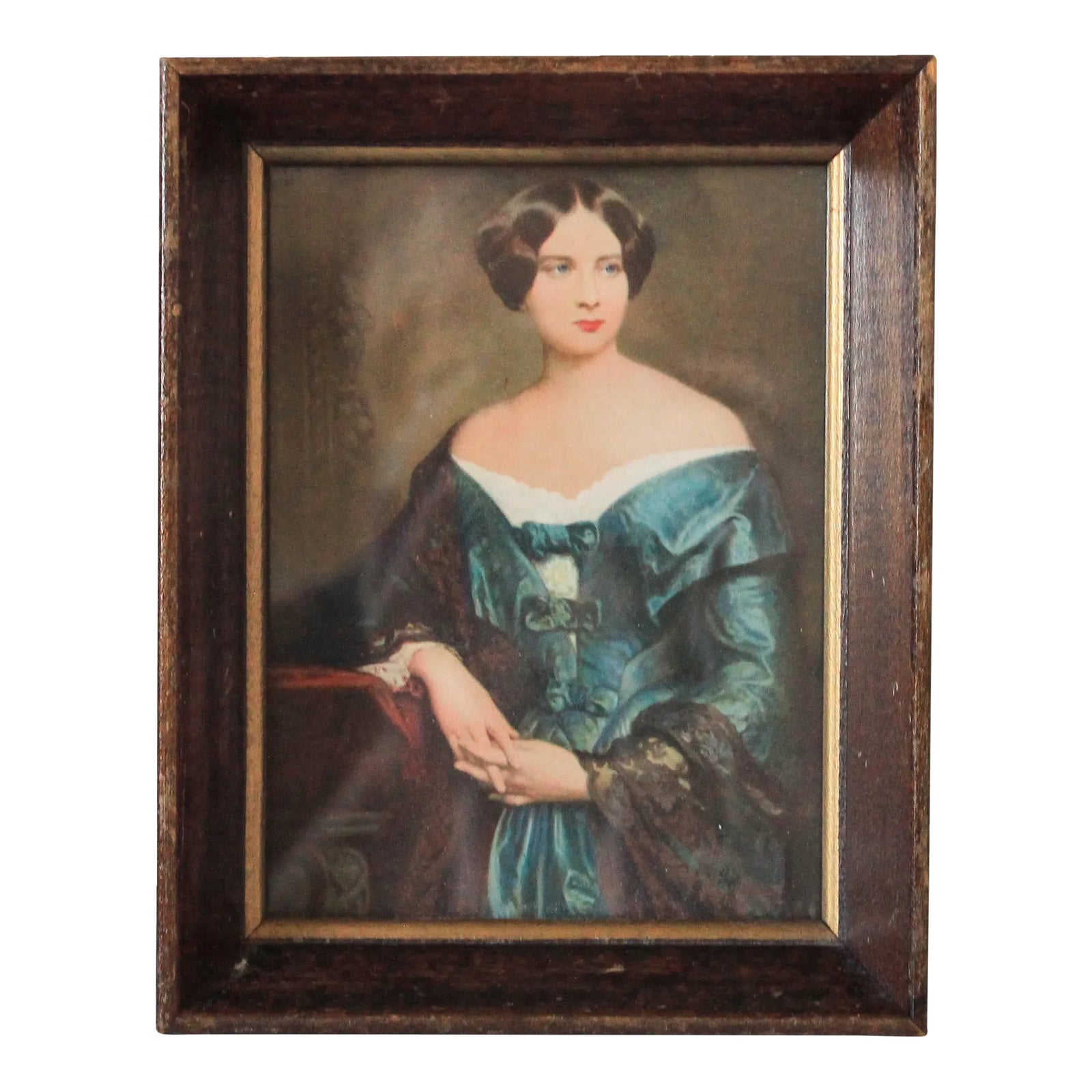 Vintage Framed Portrait Picture | Chairish