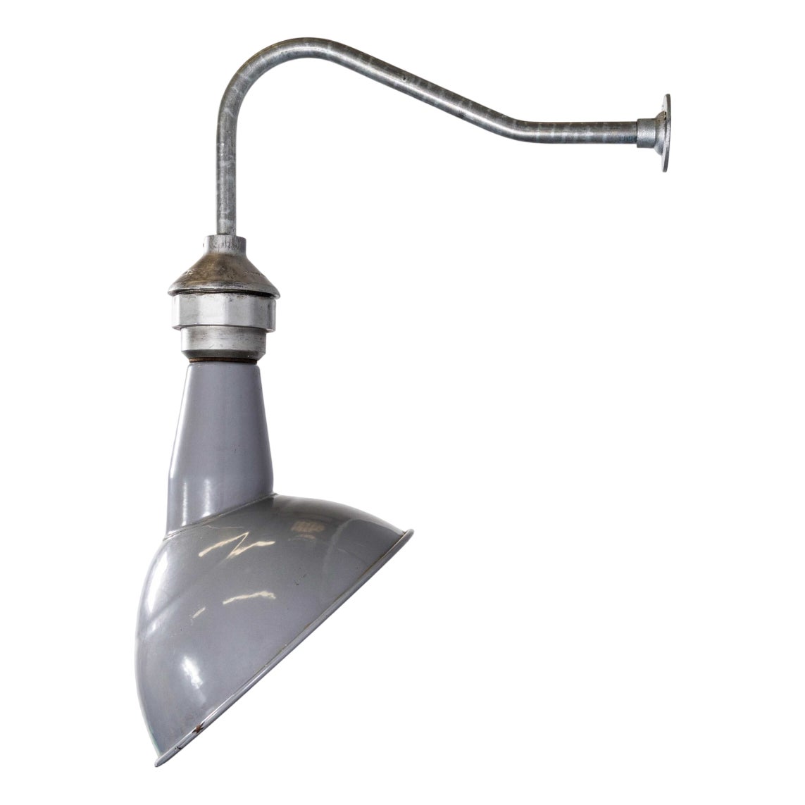 Industrial Grey Benjamin Crysteel Enamelled Parabolic Lamp, 1950s ...
