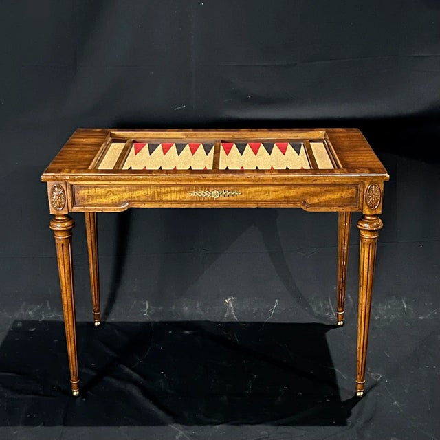 French Louis XVI Style Game Table With Reversible Top | Chairish