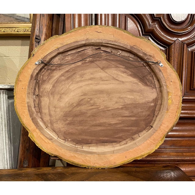 Late 19th Century French Pastel Portrait of Young Girl in Oval Gilt Frame | Chairish