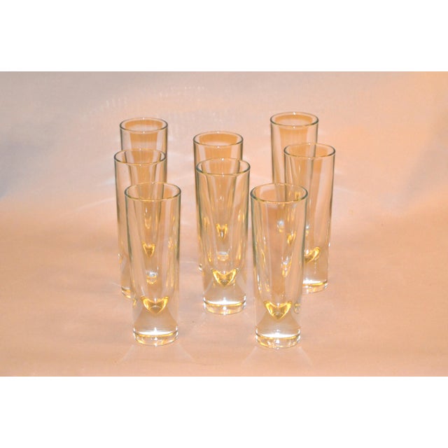 Set Of 8 Carlo Moretti Modern Heavy Blown Glass Drinking Glasses