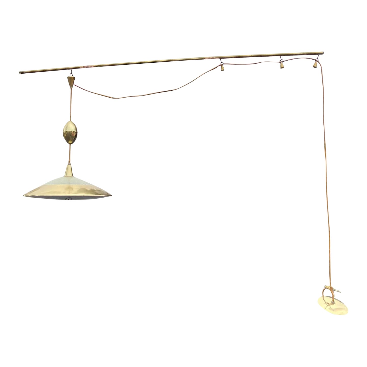 1950s Mid Century Brass Ufo Saucer Sliding Light Fixture by Moe ...