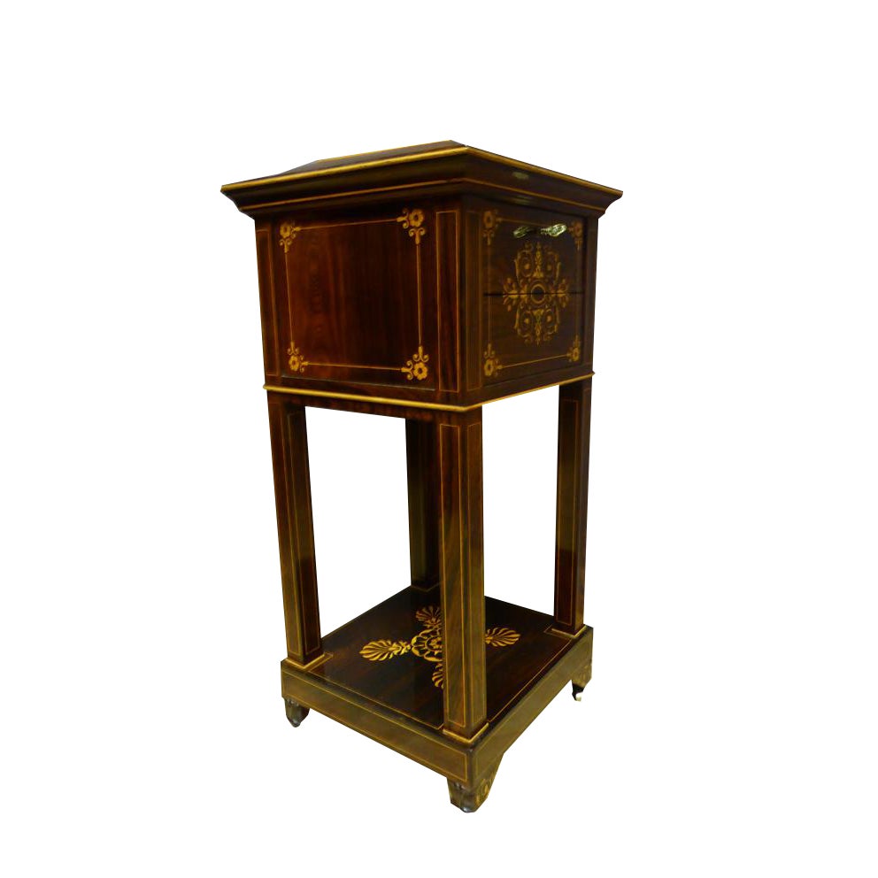 Charles X Side Table in Rosewood and Boxwood Marquetry | Chairish