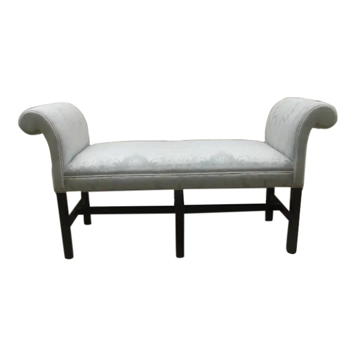 Late 20th Century Hancock & Moore Rolled-Arm Upholstered Bench | Chairish