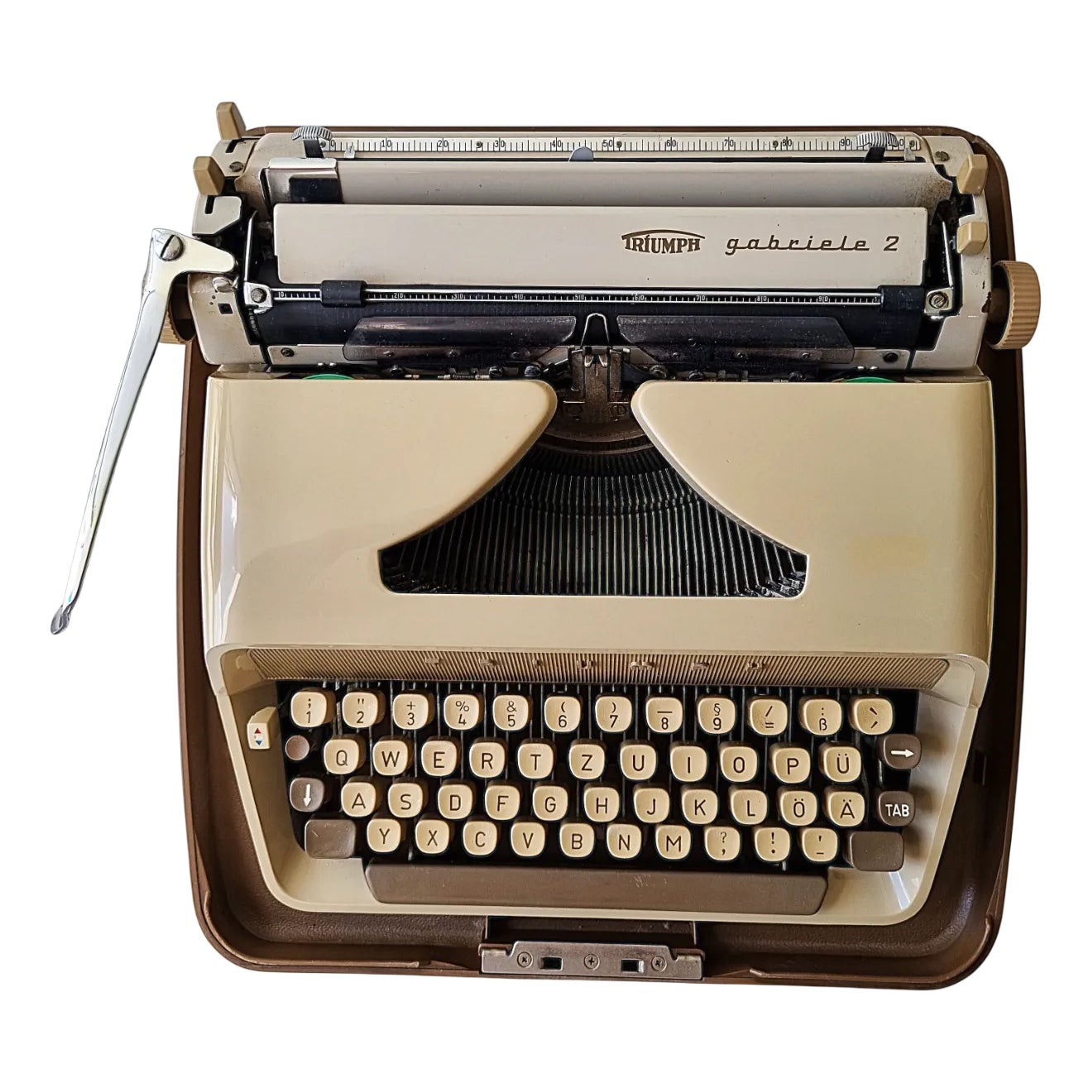 Vintage German Triumph Typewriter with Case, 1960s | Chairish