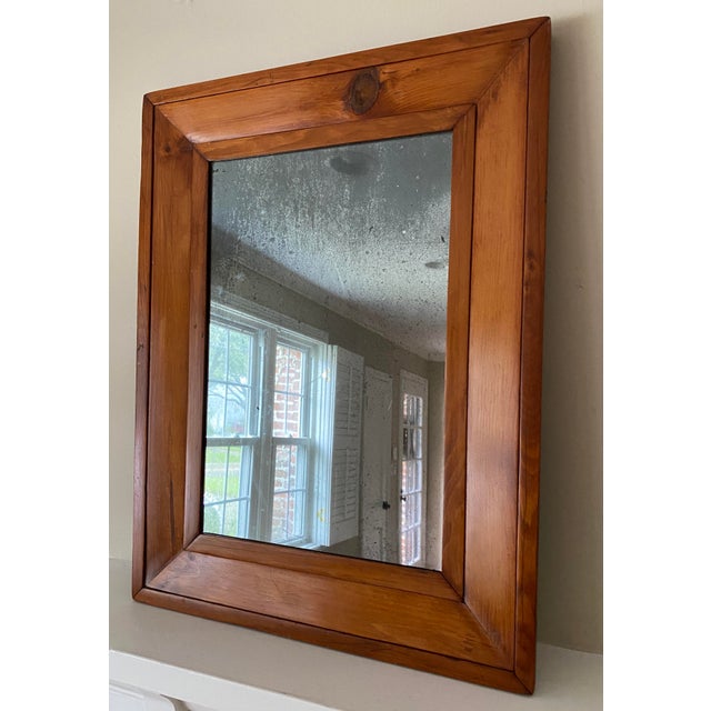 Antique 19th Century American Cherrywood Wall Mirror With Original ...