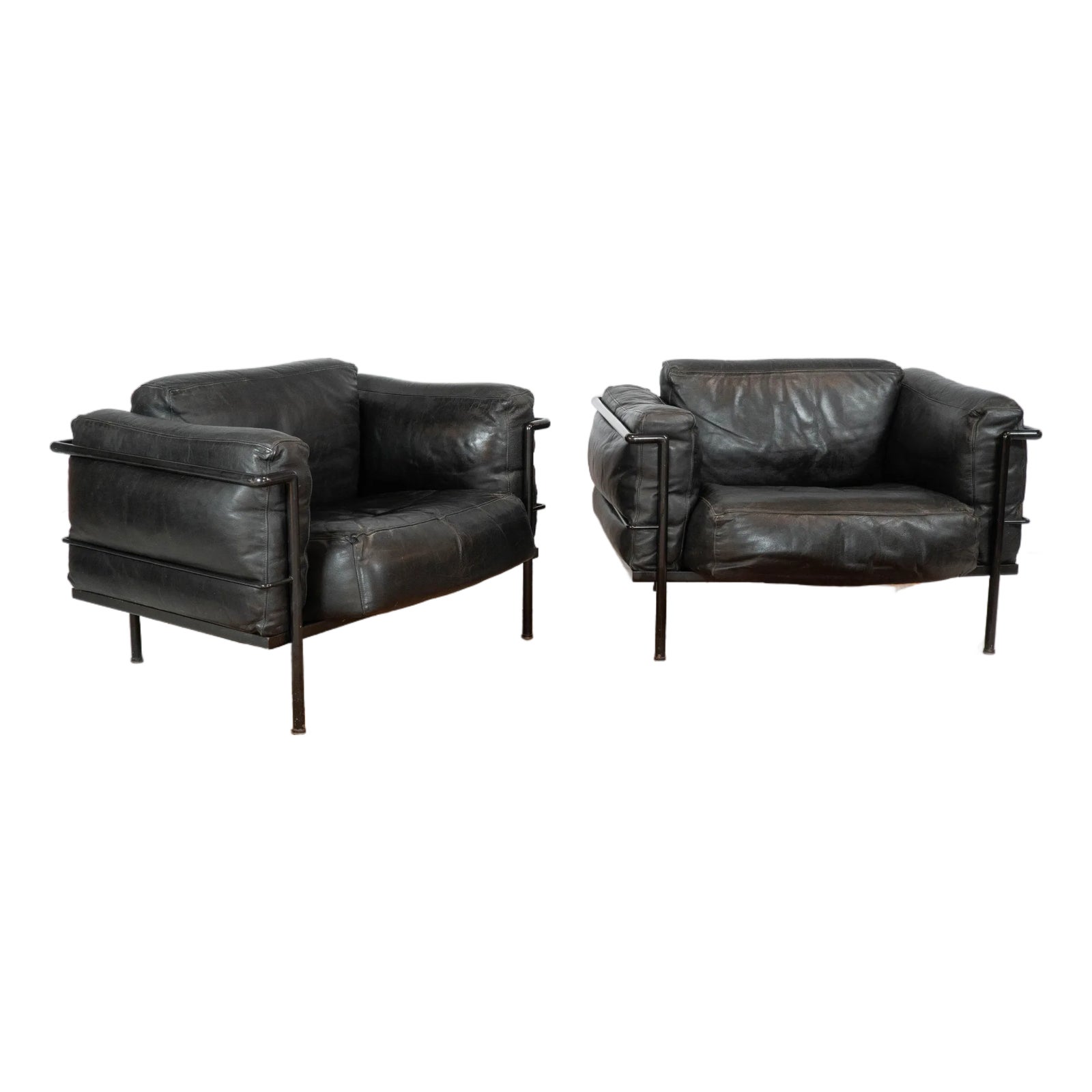 1980s Le Corbusier Lc3 Grand Modele Attr. Lounge Chairs - A Pair | Chairish