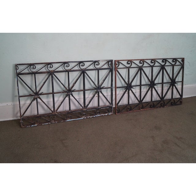 Hand Wrought Iron Black Iron Wall Grates - Pair | Chairish