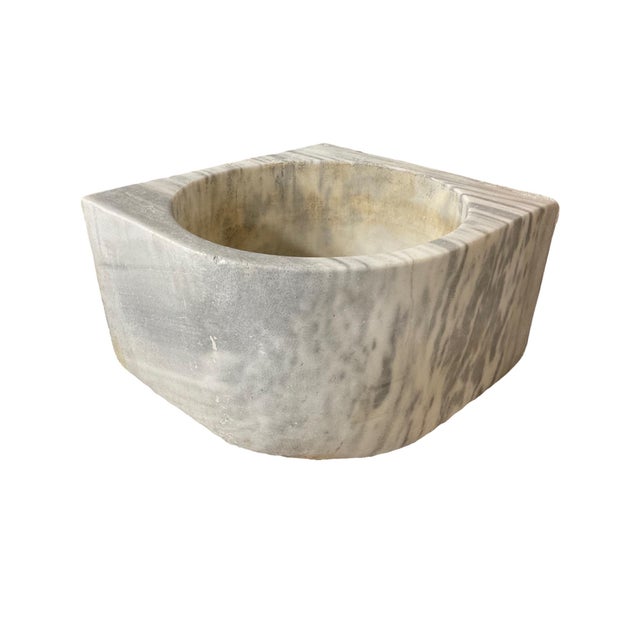 18th Century French White Marble Corner Sink | Chairish