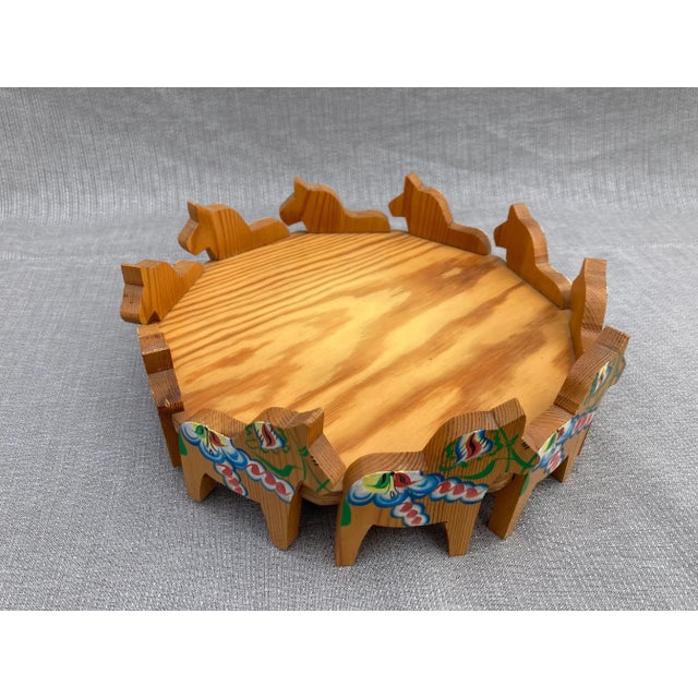 Vintage Dala Horse Cake Stand Serving Tray | Chairish