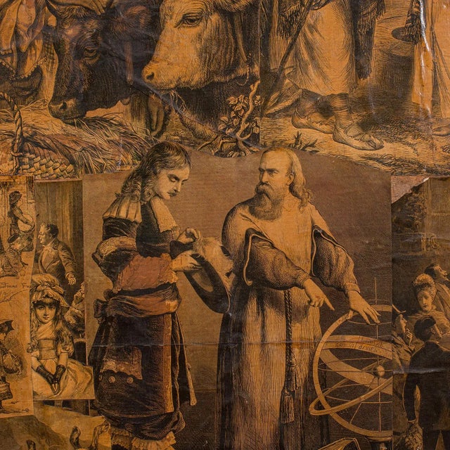 1850's Antique 3 Fold Scrap Screen | Chairish