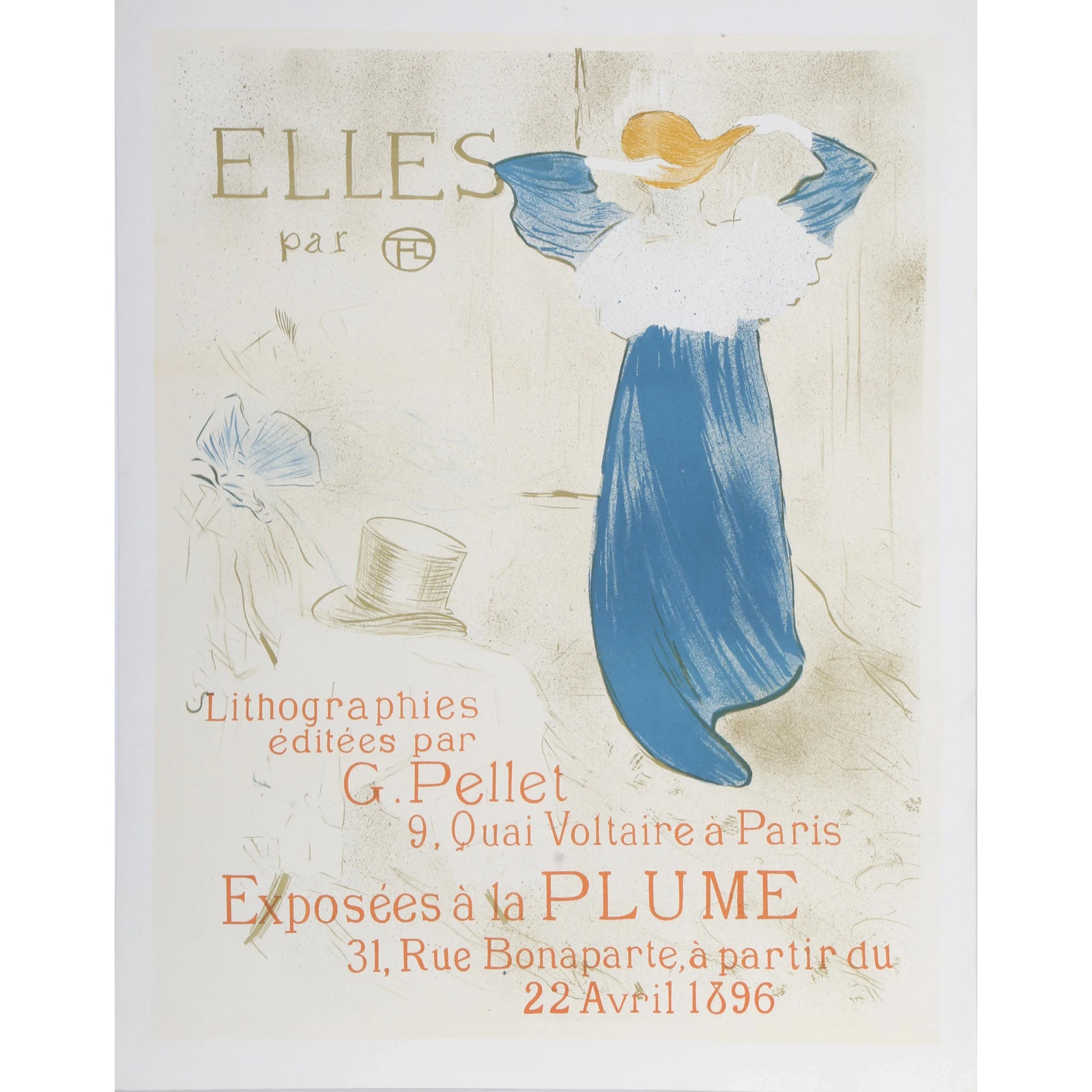 Elles Exhibition Poster, Henri de Toulouse-Lautrec Poster | Chairish