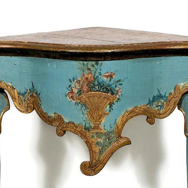 Italian Venetian Rococo Revival Painted Pine Corner Bracket Side Table ...