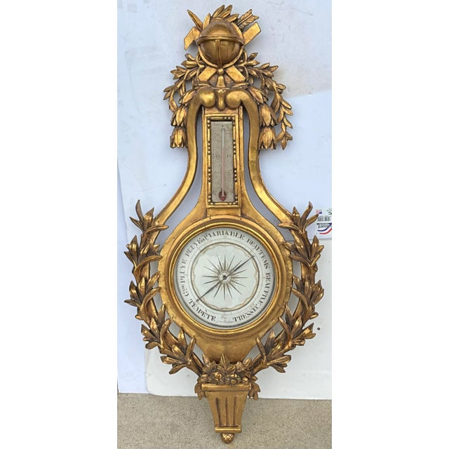 French Neo-Classical Style Louis XVI Style Carved Giltwood Barometer ...
