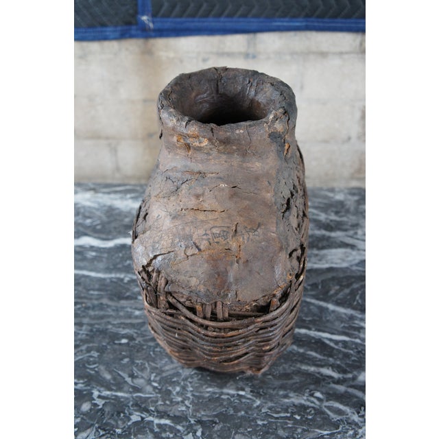 Early 20th Century Antique Chinese Woven Willow Oil Container | Chairish